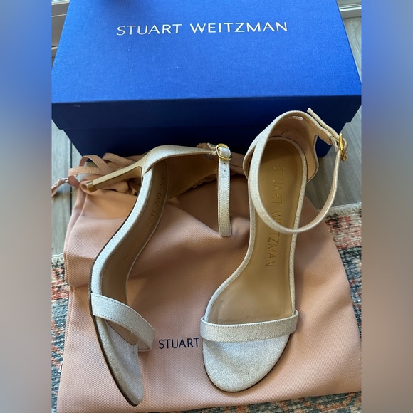 Stuart Weitzman | Shoes | Stuart Weitzman Nunakedstraight White Glitter ...